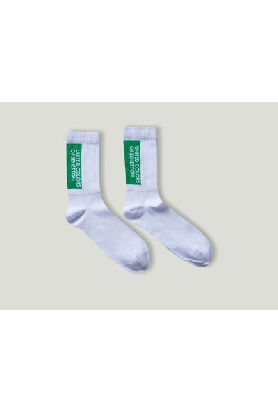 Benetton Logolu Spor Soket Çorap