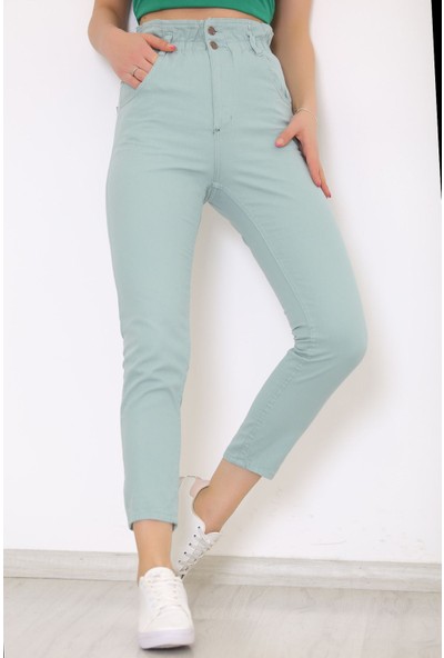 Aygi Beli Lastikli Kot Pantolon Mint