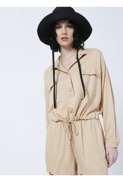 Fabrika Yasemin Düğmeli Geniş Fit Düz Bej Kadın Bluz Fabrika Yasemin Düğmeli Geniş Fit Düz Bej Kadın Bluz