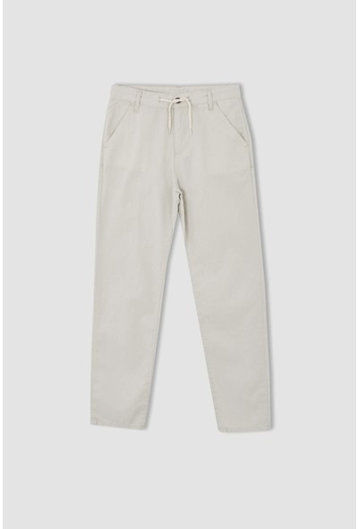 DeFacto Erkek Çocuk Chino Düz Paça Keten Görünümlü Pantolon X7514A622HS DeFacto Erkek Çocuk Chino Düz Paça Keten Görünümlü Pantolon X7514A622HS
