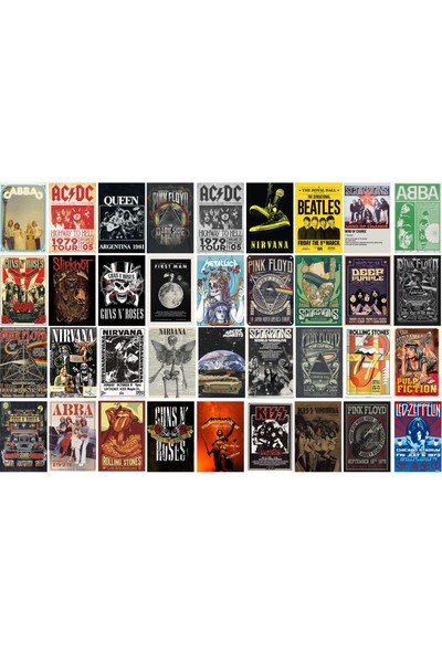 Rock Müzik Afişleri (10X15 Cm)