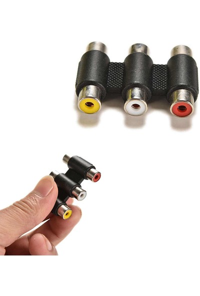 Mavi Ay Bilişim 3 Rca Dişi To 3 Rca Dişi Birleştirici Adaptör Mavi Ay Bilişim 3 Rca Dişi To 3 Rca Dişi Birleştirici Adaptör