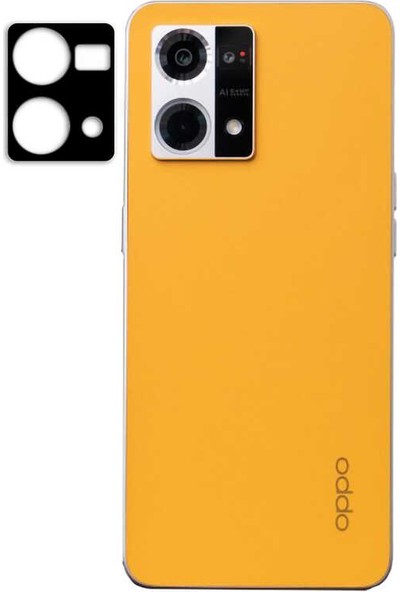 Casestreet Oppo Reno 7 Kamera Lens Koruyucu Cam Siyah