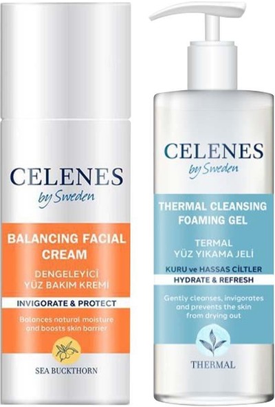 Celenes By Sweden Temizleme Jeli 250 ml ve Dengeleyici Yüz Kremi 50 ml Celenes By Sweden Temizleme Jeli 250 ml ve Dengeleyici Yüz Kremi 50 ml