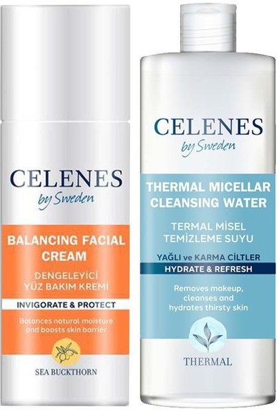Celenes By Sweden Temizleme Suyu 250 ml ve Dengeleyici Yüz Kremi 50 ml Celenes By Sweden Temizleme Suyu 250 ml ve Dengeleyici Yüz Kremi 50 ml