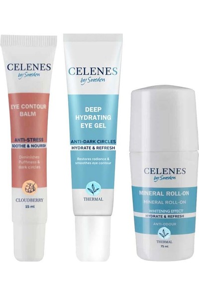 Celenes Eye Gel, Göz Çevresi Kremi ve Roll On Beyazlatıcı Celenes Eye Gel, Göz Çevresi Kremi ve Roll On Beyazlatıcı