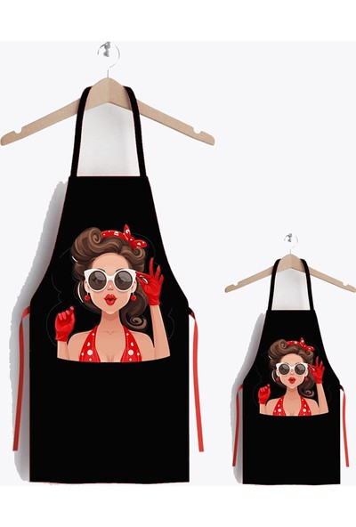 Ayshome Kızıldereli Anne Çocuk Mutfak Önlüğü Seti