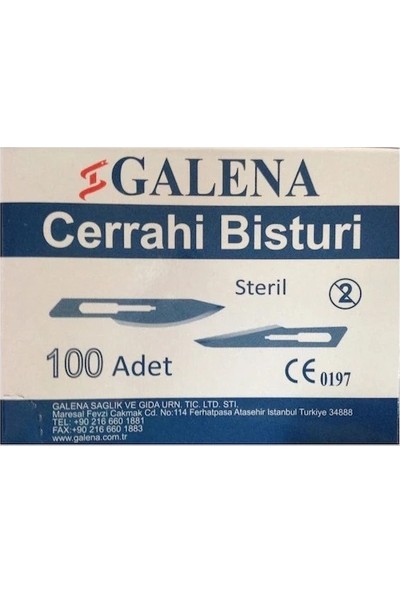 Galena Bistürü Ucu 100 Adet No:22