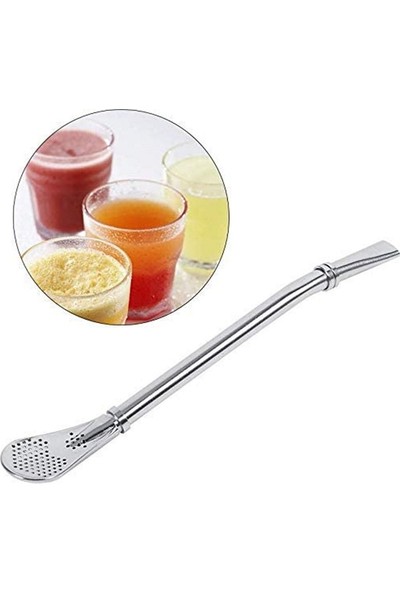 Royaleks Paslanmaz Çelik Süzgeçli Pipet Kaşık Royaleks Paslanmaz Çelik Süzgeçli Pipet Kaşık