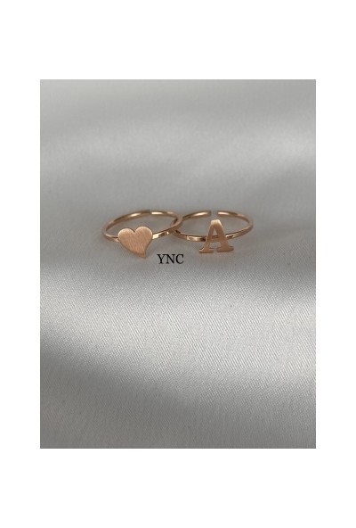 Ync Mücevher 925 Ayar Gümüş Ayarlanabilir Harf Yüzük ve Kalp Yüzük Ync Mücevher 925 Ayar Gümüş Ayarlanabilir Harf Yüzük ve Kalp Yüzük