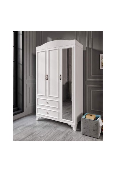 Baby Darling %100 Mdf - Lisa 105CM Aynalı Country Dolap