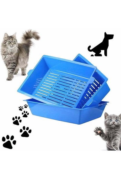 Benturks Açık Kedi Tuvaleti Kutusu Elekli 3 Aşamalı Benturks Açık Kedi Tuvaleti Kutusu Elekli 3 Aşamalı