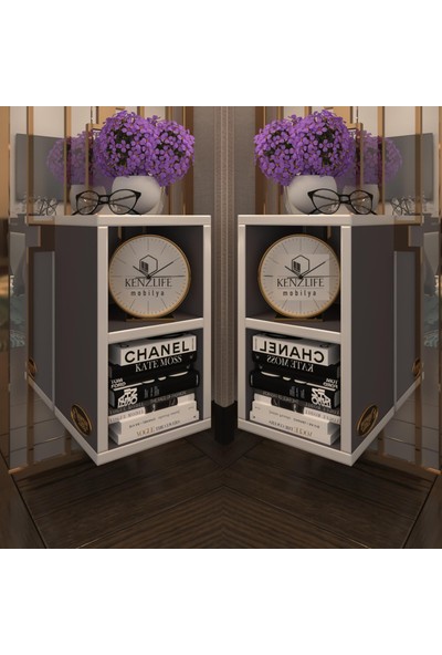 Kenz Life Kenzlife Komodin Lothario 2 Li Set Gri Komidin 42 x 20 x 19 cm Duvara Monte Askı Aparatlı Kenz Life Kenzlife Komodin Lothario 2 Li Set Gri Komidin 42 x 20 x 19 cm Duvara Monte Askı Aparatlı