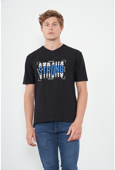 Çetinkaya Chester Polo V Yaka Regular T-Shirt Siyah Çetinkaya Chester Polo V Yaka Regular T-Shirt Siyah