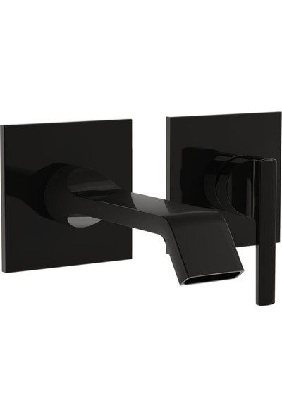 VitrA Suit A4278239 Ankastre Lavabo Bataryası, Sıva Üstü, Parlak Siyah