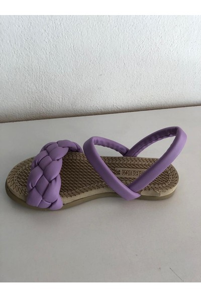 Power Kadın Lila Örgü Modelli Sandalet Power Kadın Lila Örgü Modelli Sandalet