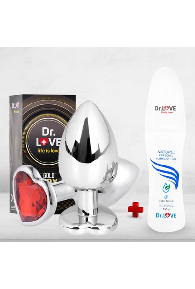 Drlove Yetişkinler Için Kırmızı Kalp Taş Desenli Metal Anal Plug Tıkaç + Kayganlaştırıcı Drlove Yetişkinler Için Kırmızı Kalp Taş Desenli Metal Anal Plug Tıkaç + Kayganlaştırıcı