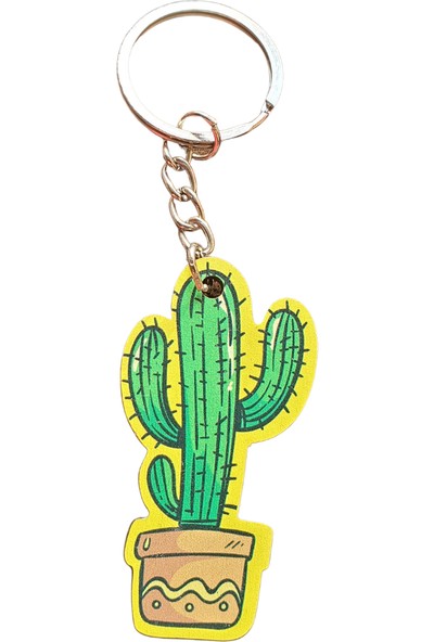 Ororabutik Kaktüs Ahşap Anahtarlık