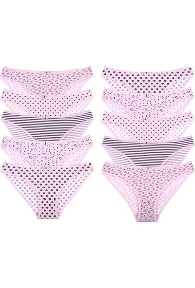 Ilısana 10'lu Baskılı Pembe Kadın Külot