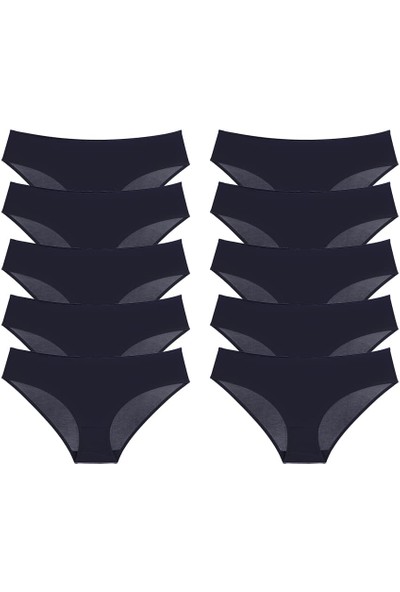 Ilısana 10'lu Viskon Kadın Yüksek Bel Külot Lacivert