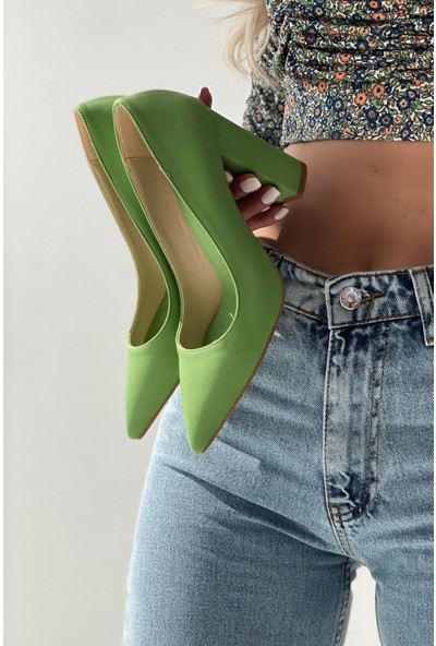 I Love Shoes Lyone Mat Deri Yüksek Topuklu Stiletto Yeşil