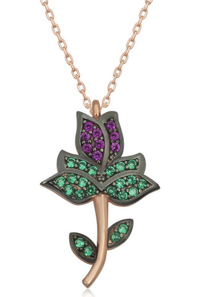 Gumush Gümüş Lale Kadın Kolye