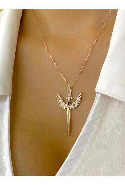 MaGümüş 925 Gümüş Üst Kalite Kılınç Kanatlı Kolye MaGümüş 925 Gümüş Üst Kalite Kılınç Kanatlı Kolye