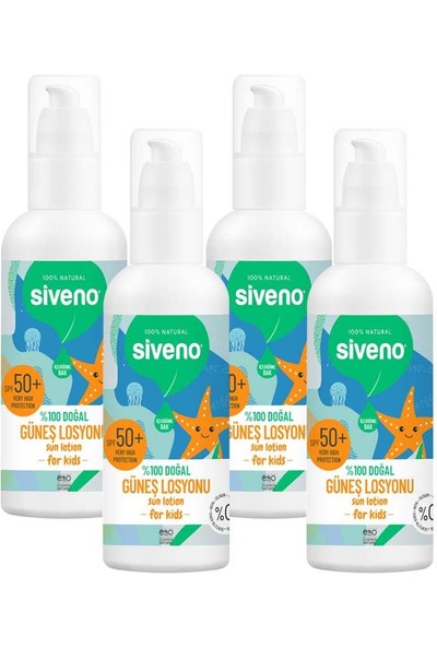 Siveno Çocuklar Için Doğal Güneş Losyonu 100 ml x 4