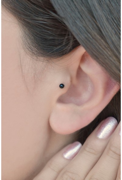Sacce Scarves&Accessories Siyah Çelik Top Piercing 6 mm