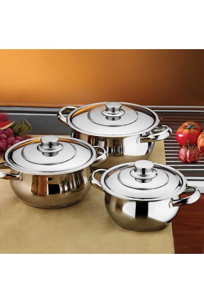 Porsima Brownie 6 Parça Çelik Güveç Tencere Takımı Porsima Brownie 6 Parça Çelik Güveç Tencere Takımı