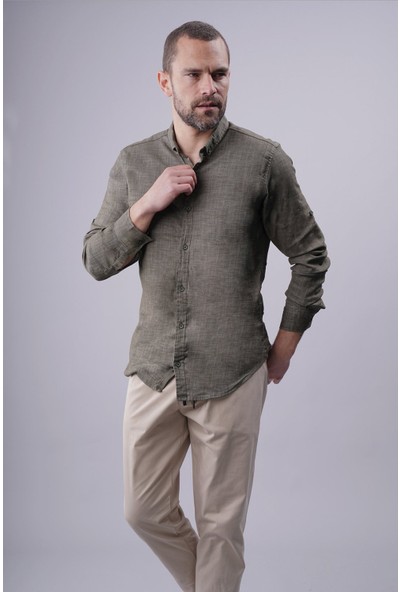 Hakı Keten Gömlek