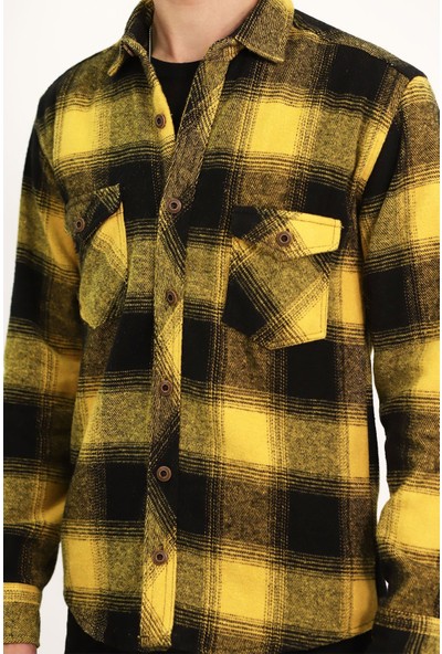 Sarı-Siyah Ekose Cepli Gömlek Sarı-Siyah Ekose Cepli Gömlek