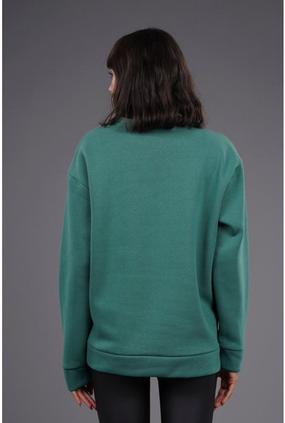 Yesıl Nebraska Baskılı Sweat