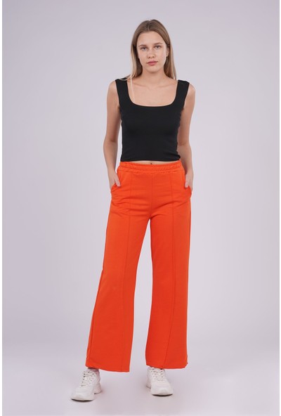 Turuncu Ön Dikişli Eşofmanaltı