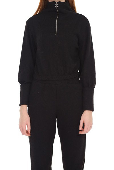 Siyah Ön Fermuarlı Ikili Takım