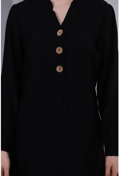 Siyah Düğmeli Tunik