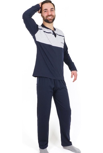 Zigzag Erkek Pijama Takımı Lacivert Uzun Kollu Pamuk Erkek Pijama Takım Zigzag Erkek Pijama Takımı Lacivert Uzun Kollu Pamuk Erkek Pijama Takım