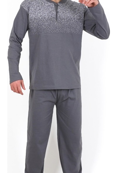 Zigzag Erkek Pijama Takımı Füme Uzun Kollu Pamuklu Erkek Pijama Takım Zigzag Erkek Pijama Takımı Füme Uzun Kollu Pamuklu Erkek Pijama Takım