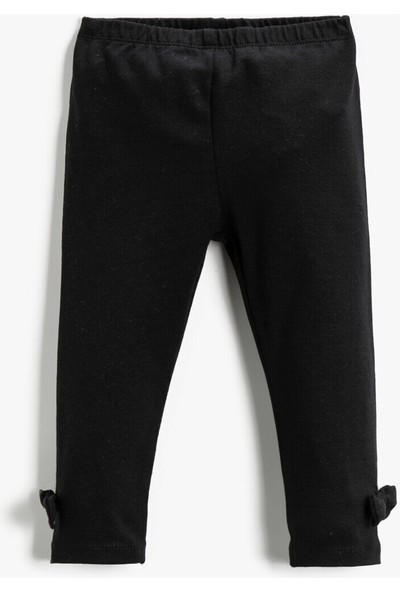 Koton Fiyonk Detaylı Tayt Beli Lastikli Pamuklu