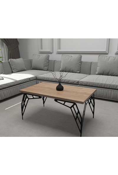 Ayybuu Dove Metal Ayaklı Orta Sehpa Atlantik Çam - Siyah