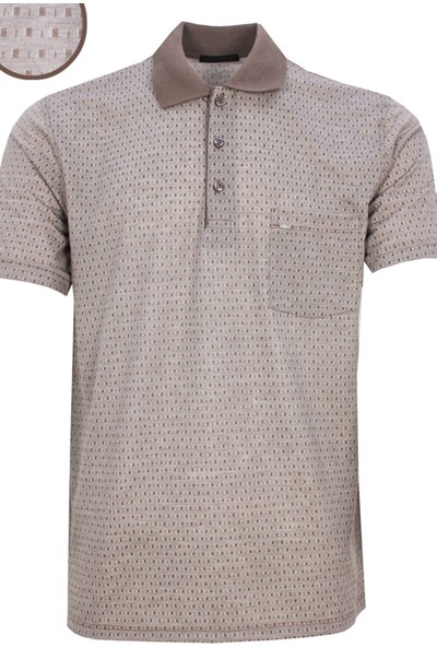 Erkek Kahverengi Regular Kesim Polo Yaka Erkek T-Shirt