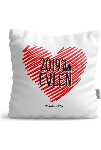 BK Kişiye Özel 2019'DA Evlen Saten Yastık
