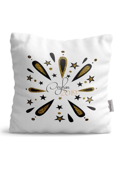 BK Kişiye Özel 2019 Yeni Yıl Saten Yastık - 1 BK Kişiye Özel 2019 Yeni Yıl Saten Yastık - 1
