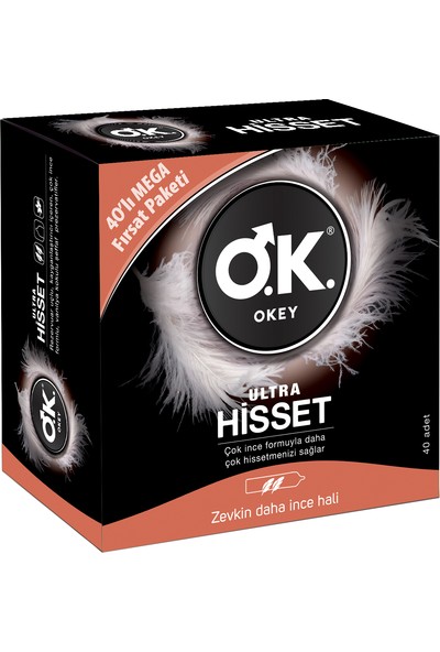 Okey Ultra Hisset Prezervatif 40'lı Okey Ultra Hisset Prezervatif 40'lı