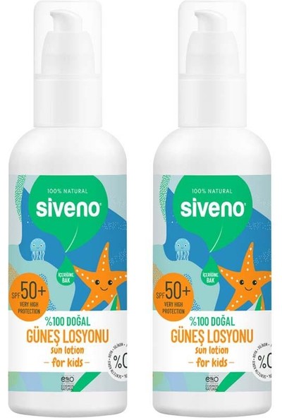 Siveno Çocuklar Için Doğal Güneş Losyonu 100 ml x 2