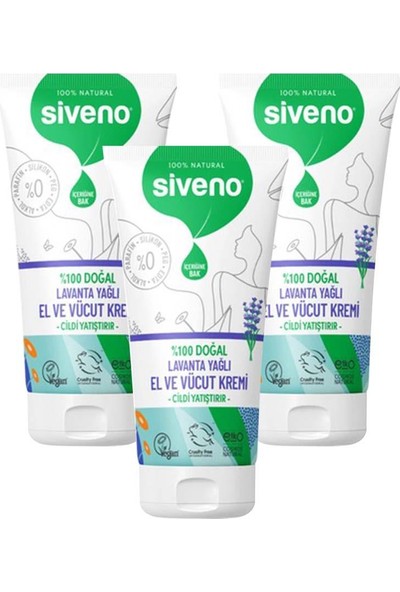 Siveno Doğal El ve Vücut Kremi – Lavanta 50 ml x 3 Siveno Doğal El ve Vücut Kremi – Lavanta 50 ml x 3