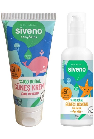 Siveno Çocuklar Için Doğal Güneş Losyonu ve Doğal Güneş Kremi