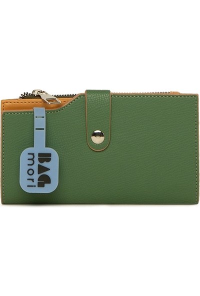 Yeşil Ince Kemerli Bölmeli Büyük Cüzdan