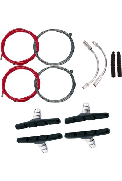 Hsgl Bisiklet Fren Kırmızı Kablo Tel Papuç Pipo Set