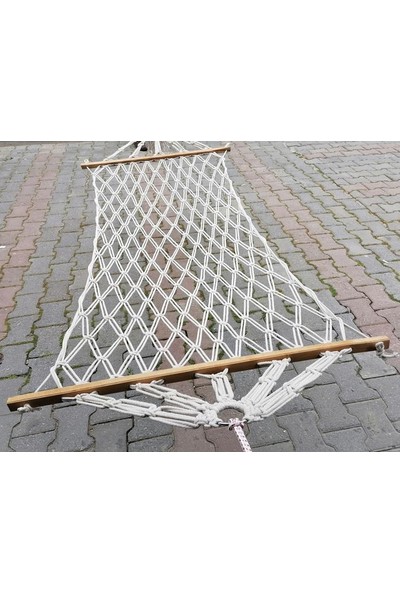 Bak Beğen Al Tek Kişilik Çift Kat El Örgülü Bağlama Ipli Lüks Hamak 90 x 180 cm Bak Beğen Al Tek Kişilik Çift Kat El Örgülü Bağlama Ipli Lüks Hamak 90 x 180 cm